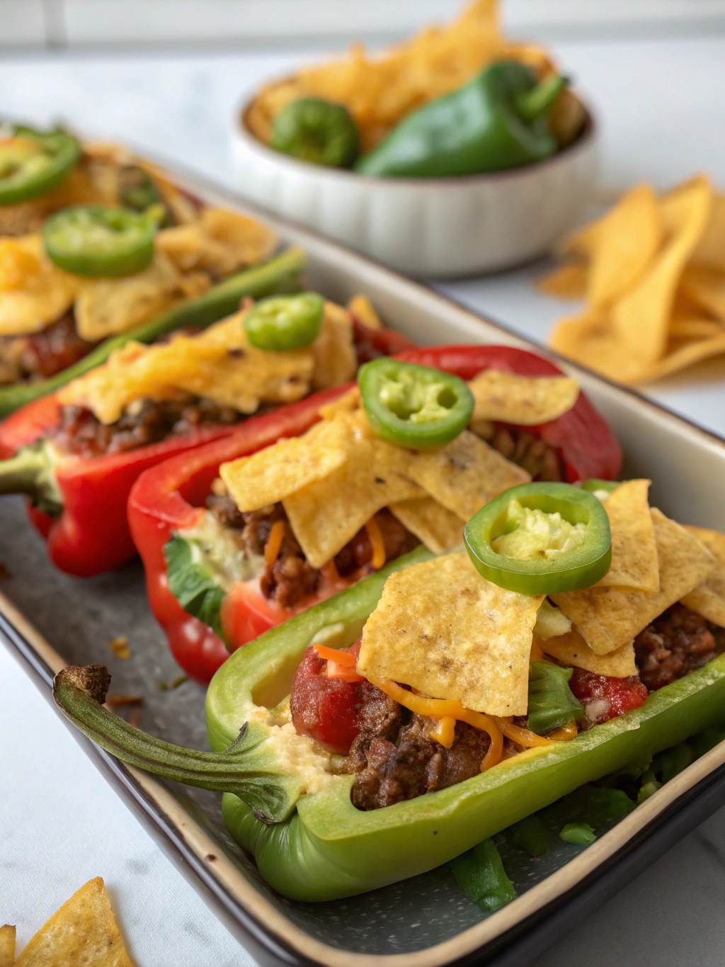 Skinny Delicious Bell Pepper Nacho Boats - Pioneer COOKERY